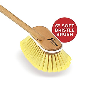 Shurhold 1960 Marine Mate 6 Inch Soft Bristle Brush with 48 Inch Handle