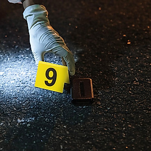 UPKOCH 10pcs Signage Reusable Table Numbers Detective Game Case Files Game Compact Evidence Marker Table Number Sign Table Number Tent Cards Banquet Acrylic Triangle Crime Scene
