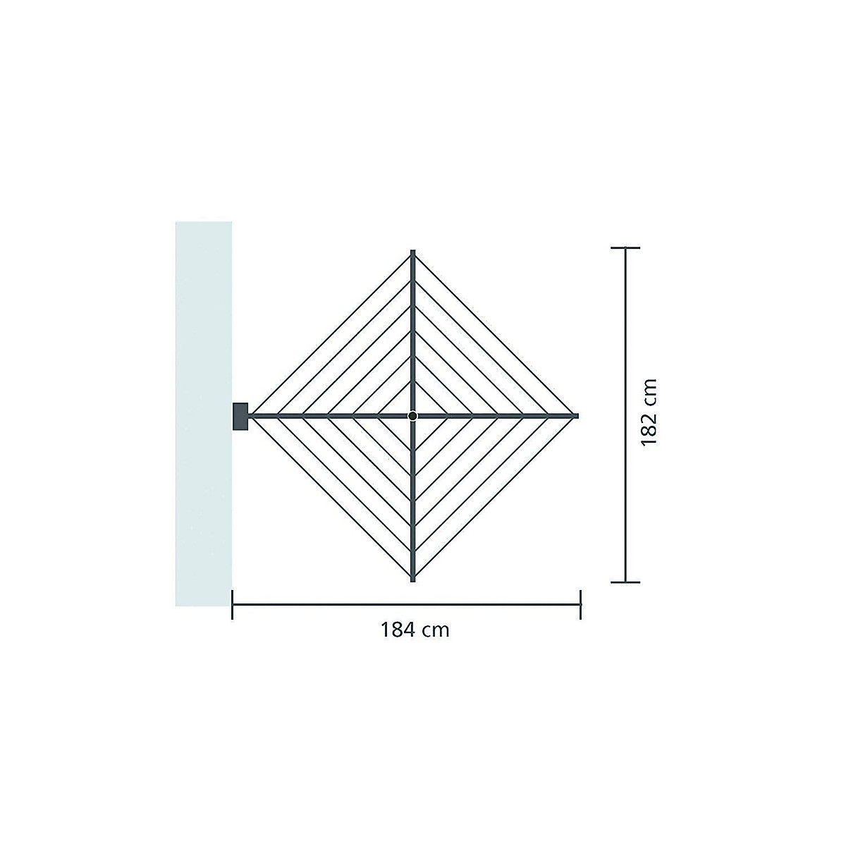 Brabantia - WallFix Dryer - with Protective Storage Box - Space Saver - Laundry Rotary - Retractable - Wall Mounted - Clothes Drying Rack - Outdoor - Metallic Grey - 24m