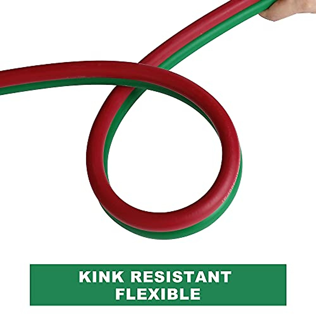 Hromee Oxygen Acetylene Hose 1/4-Inch × 50 Feet with 9/16"-18 B fittings Welding Cutting Torch Twin Hose