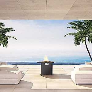 SereneLife Outdoor Propane Fire Pit Table-CSA Approved Safe 40,000 BTU Pulse Ignition Propane Gas Fire Table-28 inches-Steel Tabletop,Steel Panel