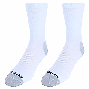 Dr. Scholl's Men's Crew Compression Work Socks (2 Pair Pack), White