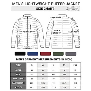 Outdoor Ventures Men's Lightweight Packable Puffer Winter Jacket Insulated Puffy Coat for Snow Ski Hiking Travel