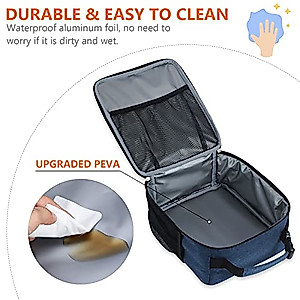 CCidea Lunch Box for Men Women Adults, Portable Insulated Lunch Bag for Office Work Picnic, Reusable Small Bento Lunch Box (Dark Blue)