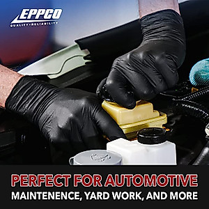 DENCO DISTRIBUTING, INC. Grease Bully Nitrile Gloves - 6MIL - Medium - Black - Powder & Latex Free - 1000 Count - 10 Boxes (Medium)