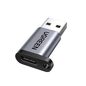 UGREEN 10Gbps USB C Female to USB Male Adapter Type C to USB A Charger Cable Converter Compatible with Apple Watch iPhone 15 14 13 AirPods 3 MacBook Samsung Galaxy Google Pixel etc Gray
