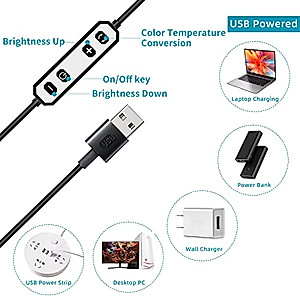 LED Streaming Key Lights, Photography Video Conference Lighting Kit with 4 Color Filters for Tabletop Photo Laptop Webcam Selfile Video Recording Computer Zoom Meetings Conferencing Game Live Stream