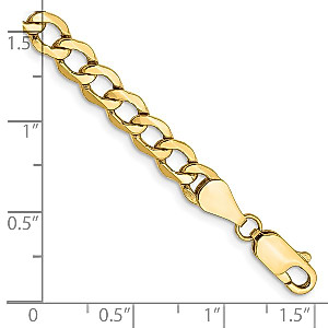 IceCarats 14K Yellow Gold 5.25mm Curb Link Chain Bracelet 7 inch