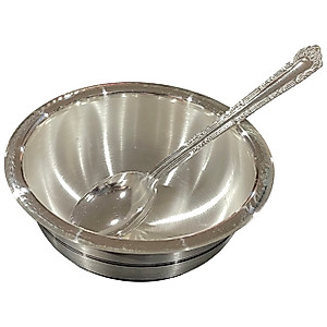 999 Pure Silver 3.75 inch Bowl & Spoon Set -3.75 inch Set#01