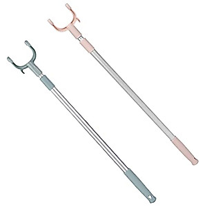 Alipis 2pcs Clothing Racks for Home Heavy Duty Hook Ceiling Hangers Clothesline Retractable Clothesline Outdoor Retractable Clothes Rods Adjustable Clothes Pole Extended Closet Pole Props