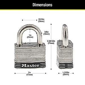 Master Lock 5SST Stainless Steel Outdoor Padlock with Key, 2 Pack Keyed-Alike