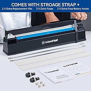 LinsnField Sealer Pro - 8 inch Impulse Heat Sealer - 2mm Sealing Width - Manual Heat Sealer Machine for All Bags - Most Heavy Duty for Strong, Secure Sealing for Long Term Food Storage, Deep Blue