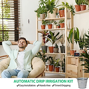 Automatic Watering System, Briidea Automatic Plant Waterer Indoor, DIY Drip Irrigation Kit for Vacation, Power Adapter, Auto Watering Devices for 15 Potted Plants