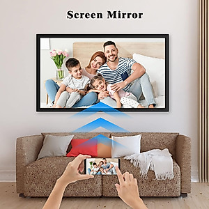 21.5-inch Dual-WiFi Digital Photo Frame - FULLJA FHD IPS Large Smart Digital Picture Frame, 2.4GHz 5GHz Dual Band WiFi, Sharing Photos Videos via App Email, Free Cloud, Sync & Mirror Smartphone Screen