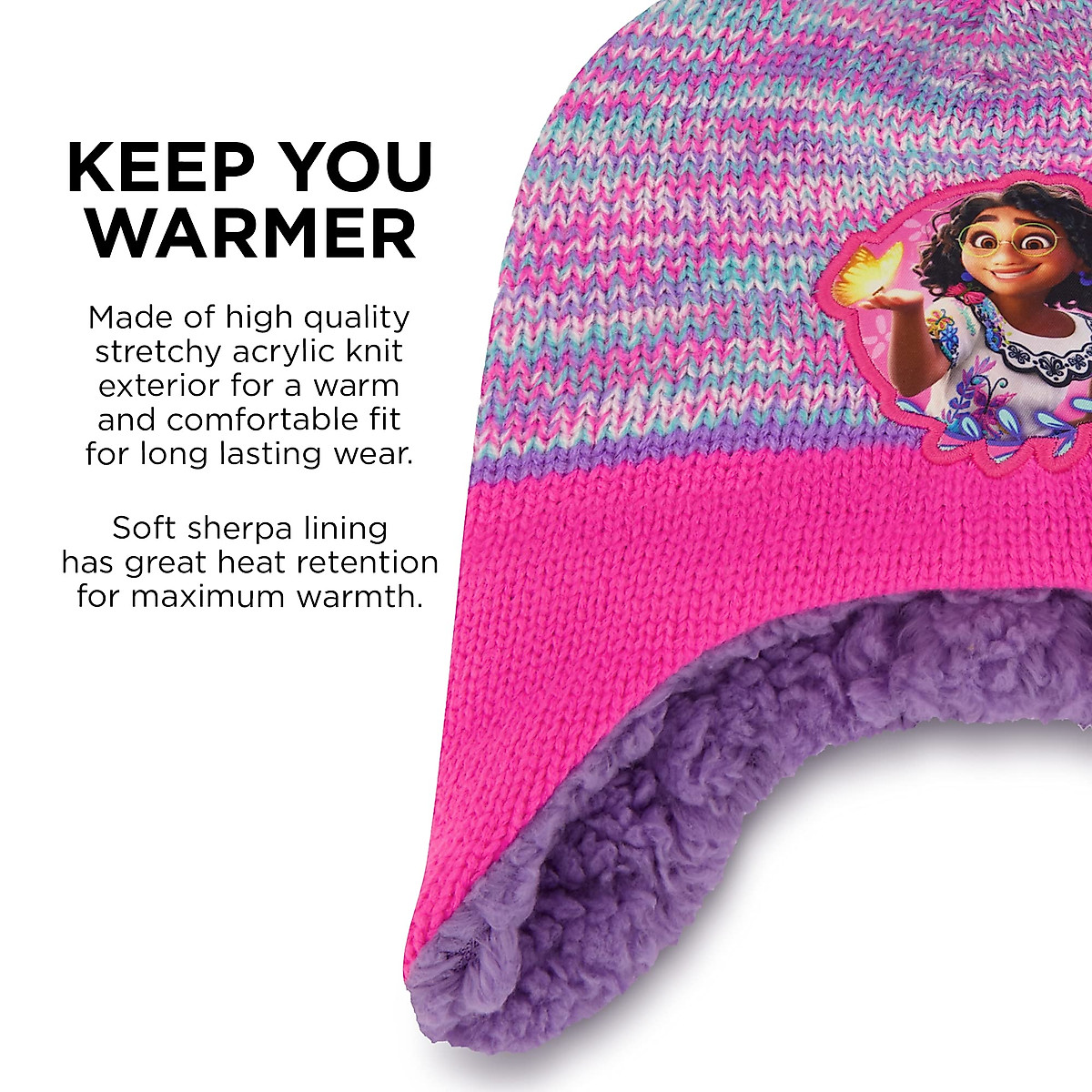 Disney Girls Toddler Winter Hat and Mittens Set Ages 2-4 Or Encanto Hat and Kids Gloves Set for Ages 4-7