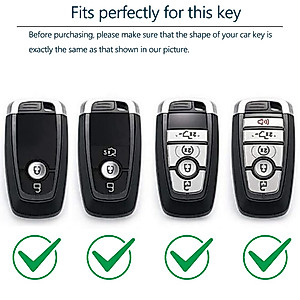 Lcyam Key Fob Cover Case Compatible with Ford 2022 2023 2024 F150 Maverick Tremor F250 Mustang EcoBoost GT Mach-e Explorer ST Bronco Escape EcoSport Lincoln Nautilus Car Key, Black