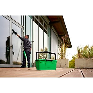 Unger QB12B Bucket 12 litres for Washers up to 35 cm Wide with Litre Scale Including Strainer as Shelf Rectangular Shape