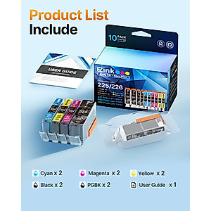 E-Z Ink (TM Compatible Ink Cartridge Replacement for Canon PGI-225 CLI-226 PGI225 CLI226 Compatible with PIXMA MX882 MX892 MG5320 MG6220 (2 PGBK, 2 Cyan, 2 Magenta, 2 Yellow, 2 Small Black) 10Pack