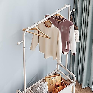 BBAUER Entryway Coat Rack with 2 Hooks Garment Rack with 3-Tier Shelf Free Standing Shoe Rack with Garment Rail for Bedroom Living Room Hallway (Color : Yellow, Size : 60x30x165cm)