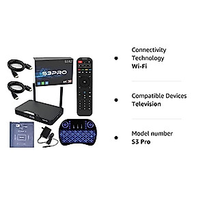 Super Box S3 PRO, S3pro 2023, Combo Bundle, 2 HDMI, 1 Voice and 1 Full Keyboard Remote, (Comes with Easy Detailed Install Instructions, Great Customer Support)