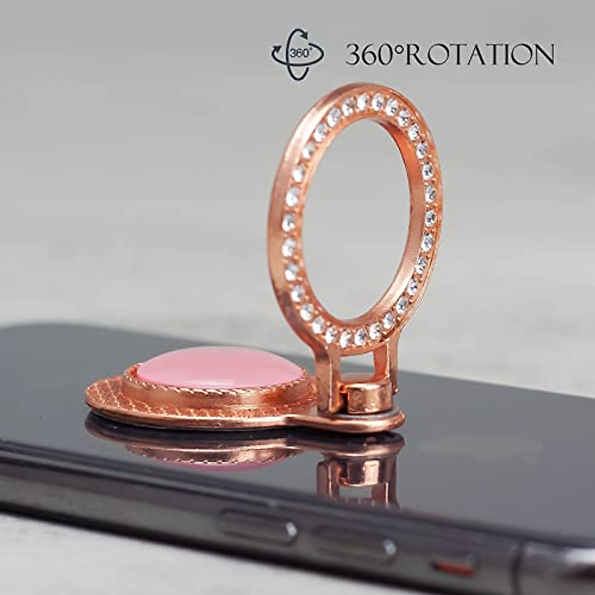 [2 Packs] Gemstones Glitter Bling Bling Phone Ring Holder, Sparkle Phone Ring Grip Artificial Diamond Stand,Rhinestone Cell Finger Ring for Phones,Pad