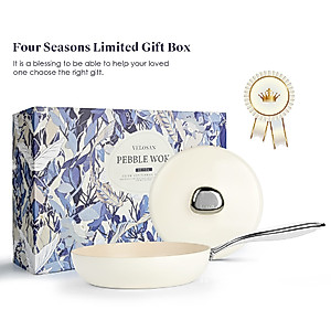 Frying Pans Nonstick - 10 Inch Ceramic Non Stick Frying Pan, 3.5 Qt Induction Saute Pan With Lid, Large Deep Frying Pan, Oven Safe Skillets NonStick Chefs Pans for Cooking Pan, PFOA Free Cookware Gift