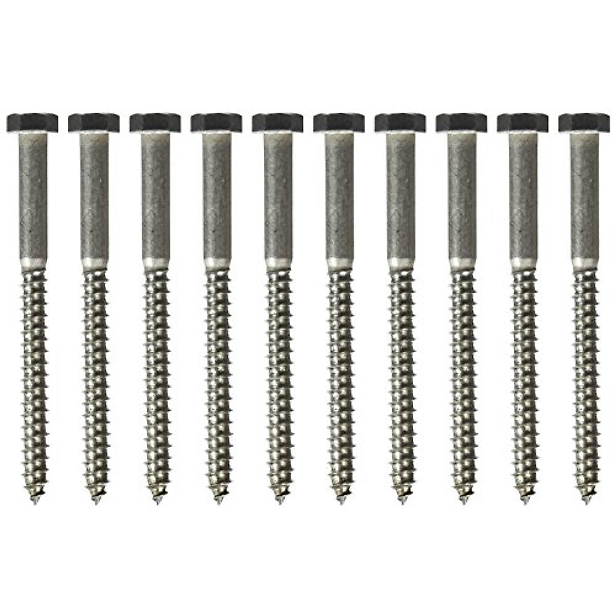 The Hillman Group 964603 3/8 x 4-1/2-Inch Stainless Steel Hex Lag Screw, 10-Pack