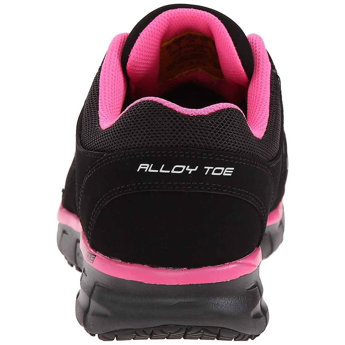 Skechers for Work Women's Synergy Sandlot Lace-Up, Black/Pink, 7.5 XW US