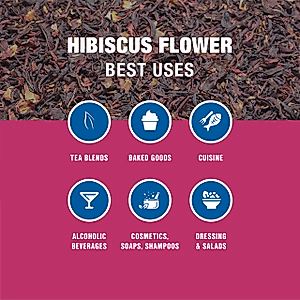 Tiesta Tea - Dried Hibiscus | Cut & Sifted Hibiscus Flower | Premium Loose Leaf Tea Blend | Non-Caffeinated Tea | Make Hot or Iced Tea & Brews Up to 200 Cups - 16 Ounce Resealable Bulk Pouch