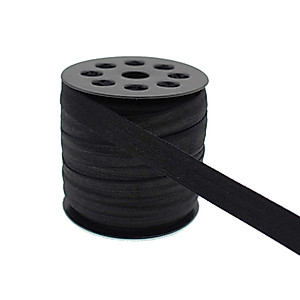 JESEP 40 Yards 5/8'' 1.5CM Fold Over Elastic (FOE)-Environmental Band #22 (Black)