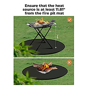 yamagahome Large Under Grill Mat & Fire Pit Mat 39", Round Grill Mats for Outdoor Grill Deck Protector, Fireproof Mat for Under Fire Pit, Double-Sided Fireproof BBQ Grill Mat, Oil-Proof & Waterproof
