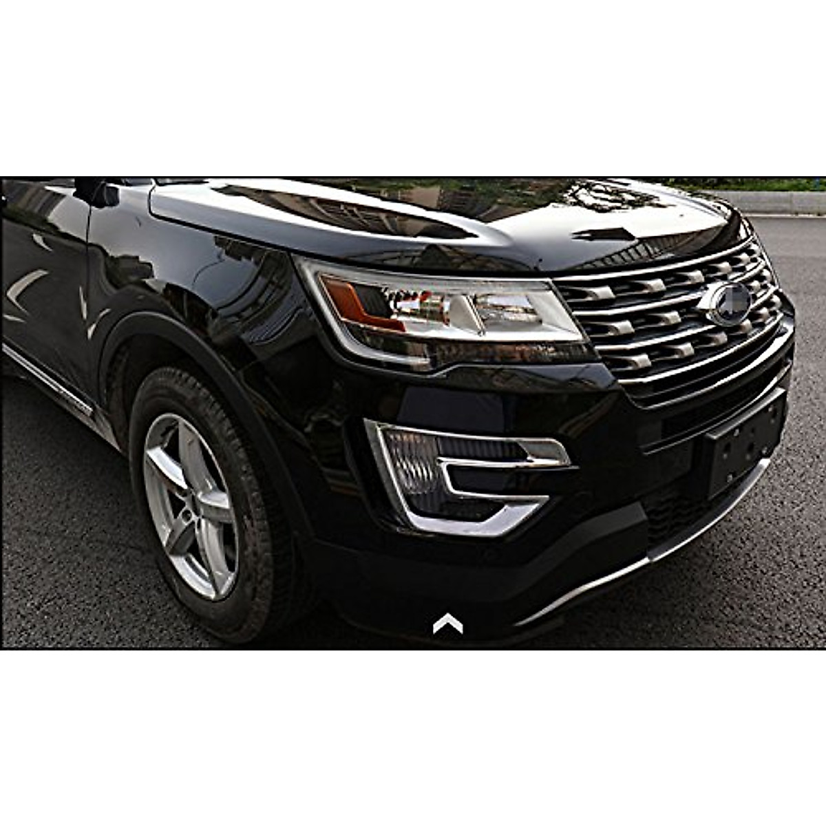 ABS Chrome Car Front Fog Light Lamp Cover Trim Trims Fit For Ford Explorer 2015 2016 2017