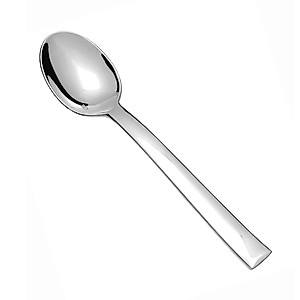 Fortessa Still 18/10 Stainless Steel Flatware Dessert/Oval Soup Spoon, Set of 12