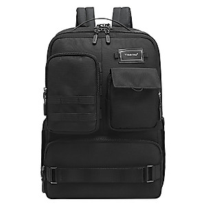 TIGERNU Travel Laptop Backpack for Men Anti-Theft Backpack Waterproof Business Work Bag Outdoor Tactical Backpack Fits 17.3 Inch Laptop （TGN-B008 Black）