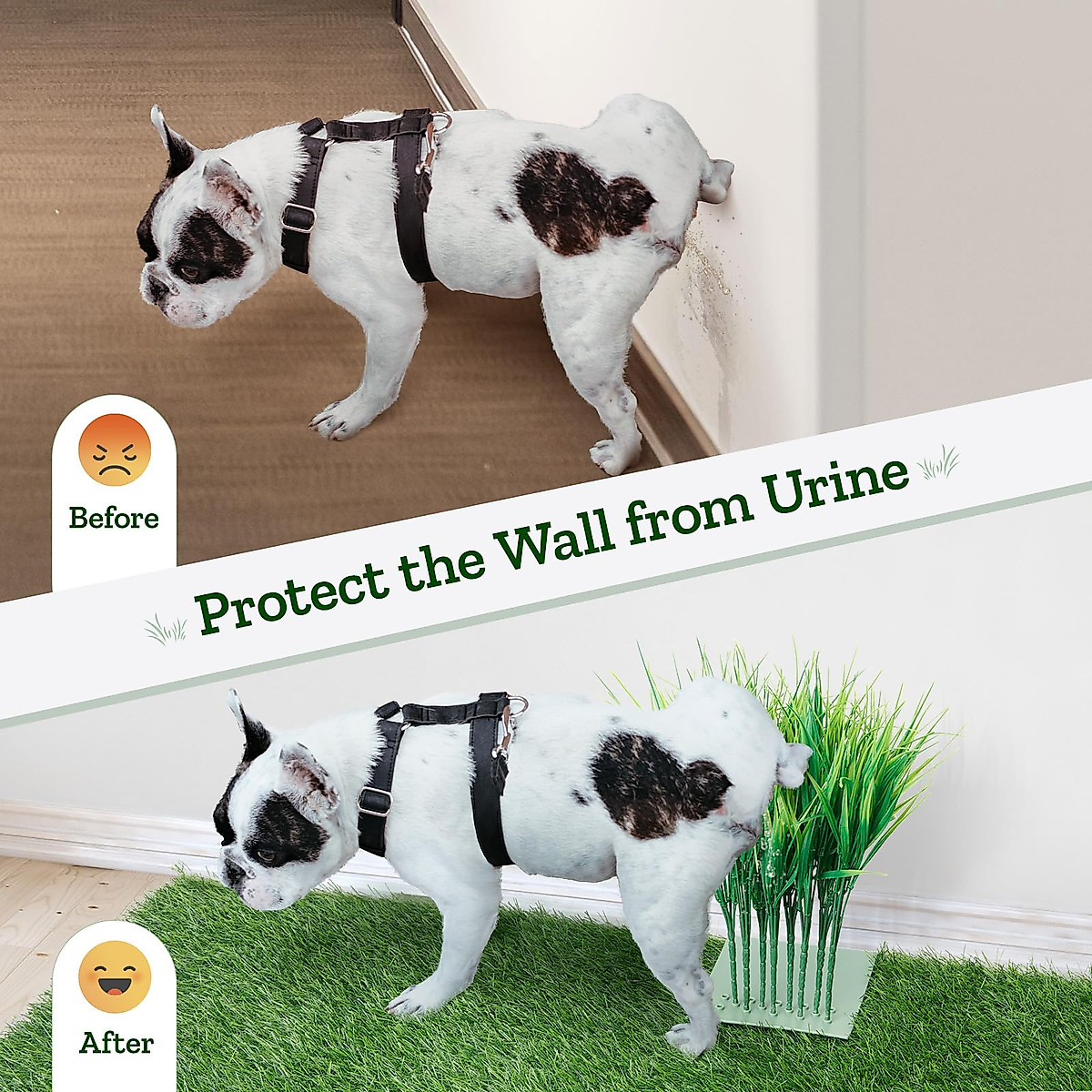 Dog Pee Post for Guiding Dog Urination and Prevent Urine Splash, Reusable Artificial Grass Plants for Indoor and Outdoor Dog Potty Training 1set 8pcs