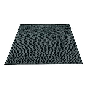 Guardian EcoGuard Diamond Indoor Wiper Floor Mat, Recycled Plactic and Rubber, 4'x6', Charcoal Black,EGDFB040604