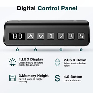 Sweetcrispy Electric Standing Desk, 40 x 24in Adjustable Height Electric Stand up Desk Standing Computer Desk Home Office Desk Ergonomic Workstation with 3 Memory Controller, Rustic Brown