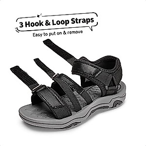 DREAM PAIRS Boys Girls Summer Outdoor Athletic Sport Sandals SDAS2307K Size 2 Little Kid Black