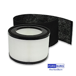 PUREBURG HS-1946 Replacement Filter Set Compatible with Crane EE-5068 & Jetery jt-8115m Air Purifiers,2-Pack H13 HEPPA + 4 x Activated Carbon Pre-Filters Air Clean