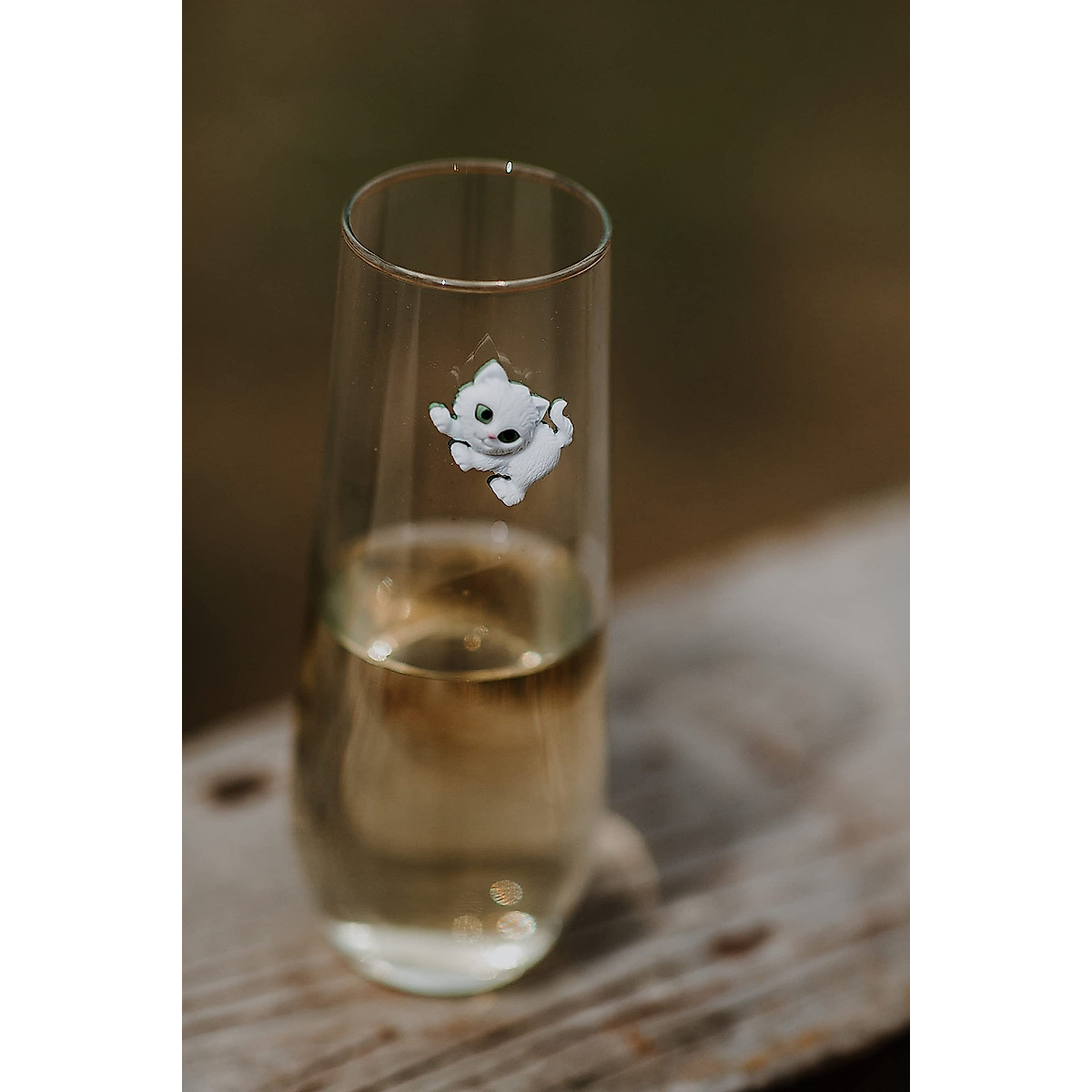Simply Charmed Cat Wine Charms or Drink Glass Markers - Magnetic - Great Birthday or Hostess Gift for Cat Lovers - Set of 6 Cute Kitty Glass Identifiers