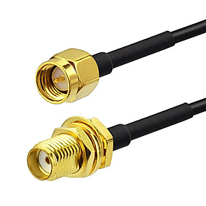 Bingfu SMA Male to SMA Female Bulkhead Mount RG174 Antenna Extension Cable 3m 10 feet (2-Pack) Compatible with 4G LTE Router Gateway Modem Mobile Cellular Receiver