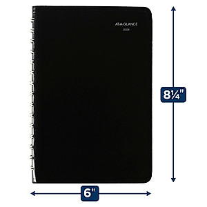 AT-A-GLANCE 2024 Daily Planner, DayMinder, Open Scheduling, 5" x 8", Small, Black (SK460024)