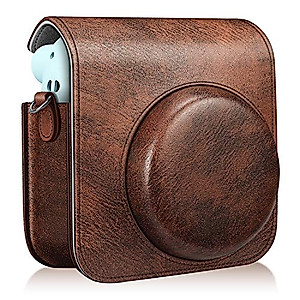 Fintie Protective Case for Fujifilm Instax Mini 11 Instant Camera - Premium Vegan Leather Bag Cover with Removable Adjustable Strap, Vintage Brown