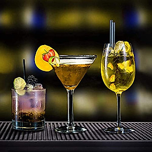 Tebery 2 Pack Rubber Bar Mat 18 x 12, Thick Durable and Stylish Black Bar Spill Mat. Non Slip, Non-Toxic, Service Mat for Coffee, Bars, Restaurants Counter Top