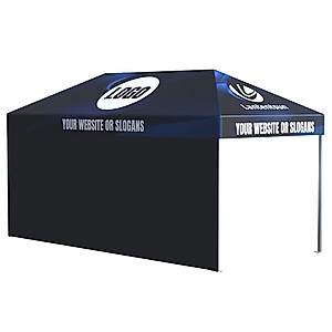 LANTENTSUN 10X20ft Custom Canopy Pop Up Tent Kit for Tradeshow Advertising Gazebos with Wall and Frame - Logo, Color, Words, Pictures