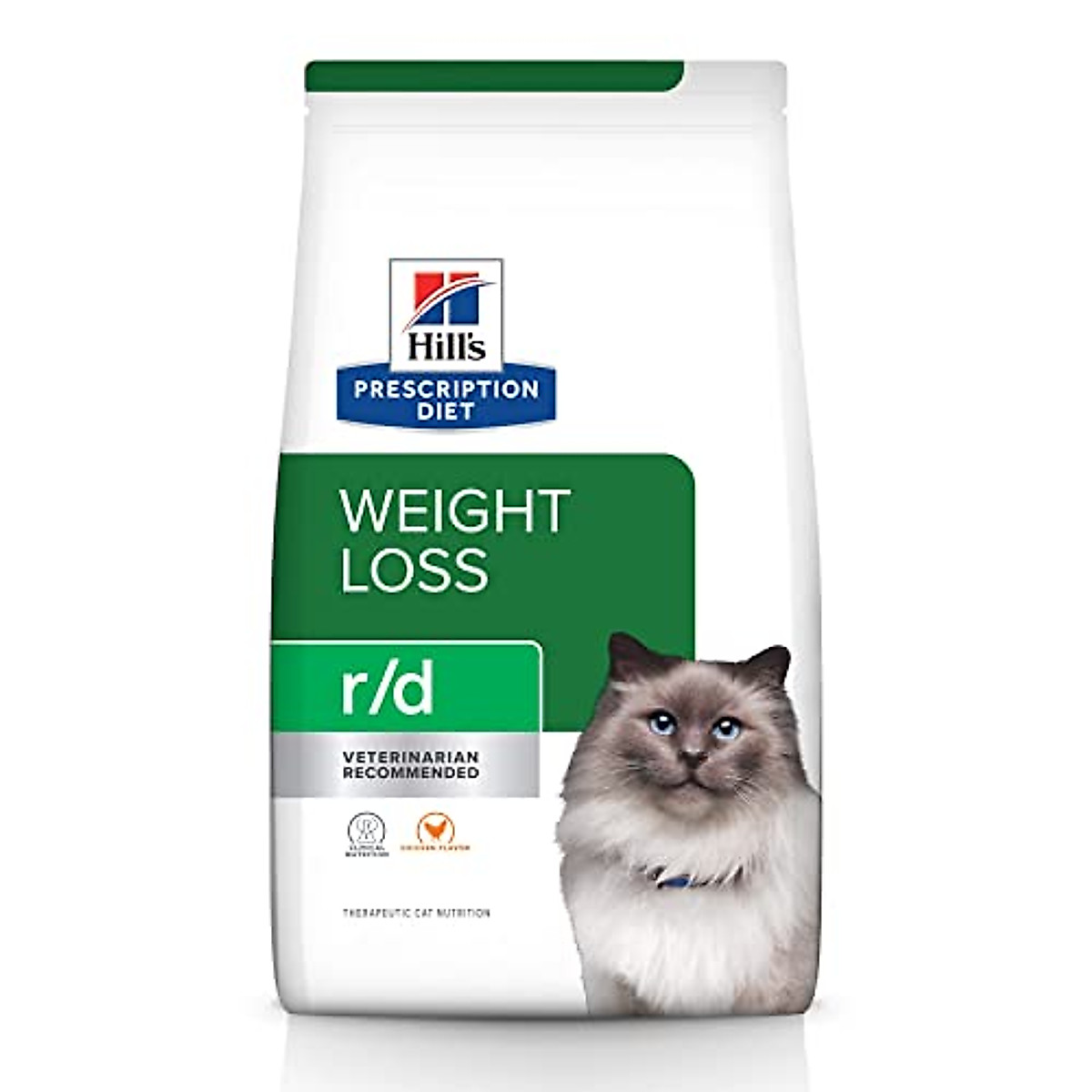 Hill's Prescription Diet r/d Weight Reduction Chicken Flavor Dry Cat Food, Veterinary Diet, 17.6 lb. Bag