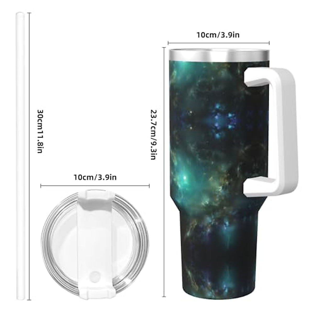 HULIBIN Galaxy Background Print Double Deck Stainless Steel Travel Coffee Cup With Lid 40 Oz Ice Bully Cup