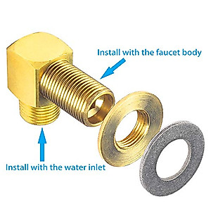 JZBRAIN Installation Kit for Wall Mount Faucet Backsplash Mounted 90 Degree Elbow Adapter Set for Faucets Mounting Stainless Steel Commercial Kitchen Prep & Utility Sink