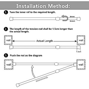 Goodtou 5 Pack Spring Tension Rods for Windows 28 to 48 Inch Adjustable White Tension Curtain Rods No Drilling Small Spring Loaded Curtain Rods for Closet Cupboard Bar