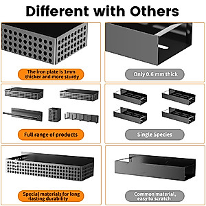 Toosci Magnetic Fridge Organizer Set, 5 Pcs, Customizable, Metal Material, Ideal for Storing Spices, Cans, Drinks, Snacks, Kitchen Utensils, and More